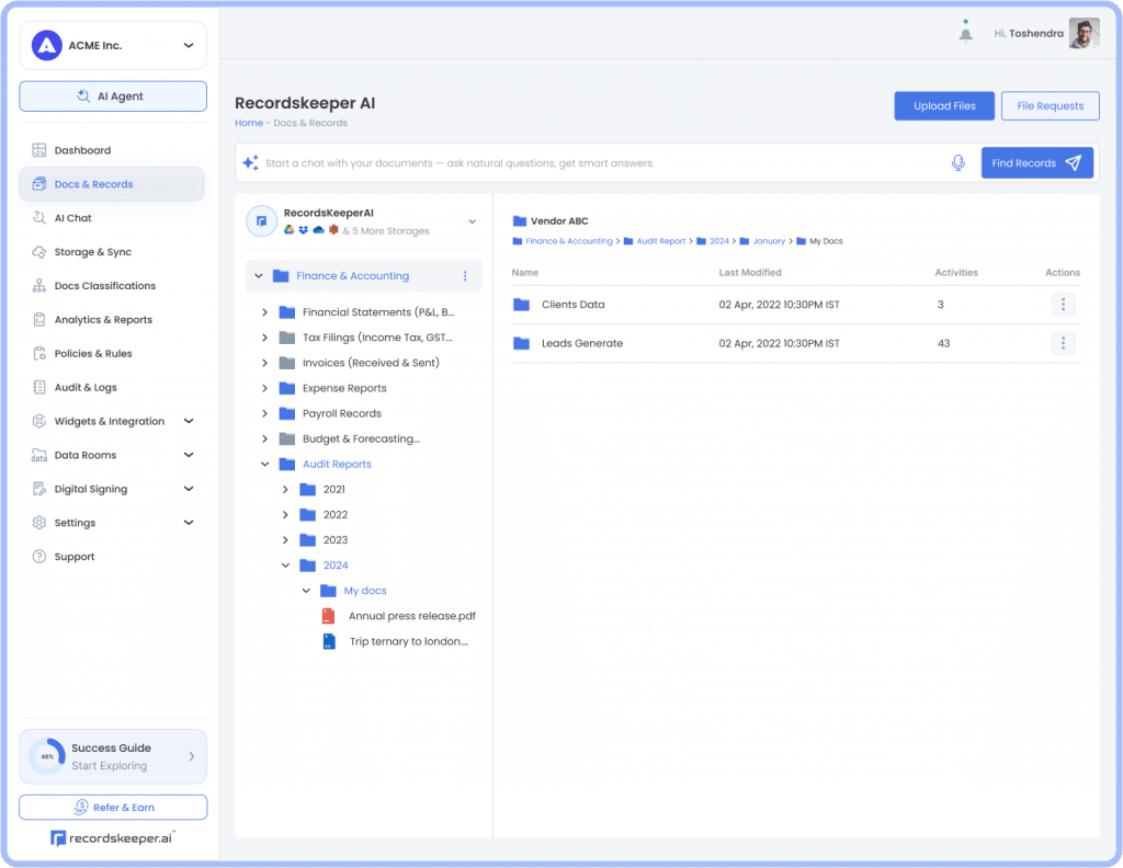 RecordsKeeper.AI | AI-Powered Records Management Automation